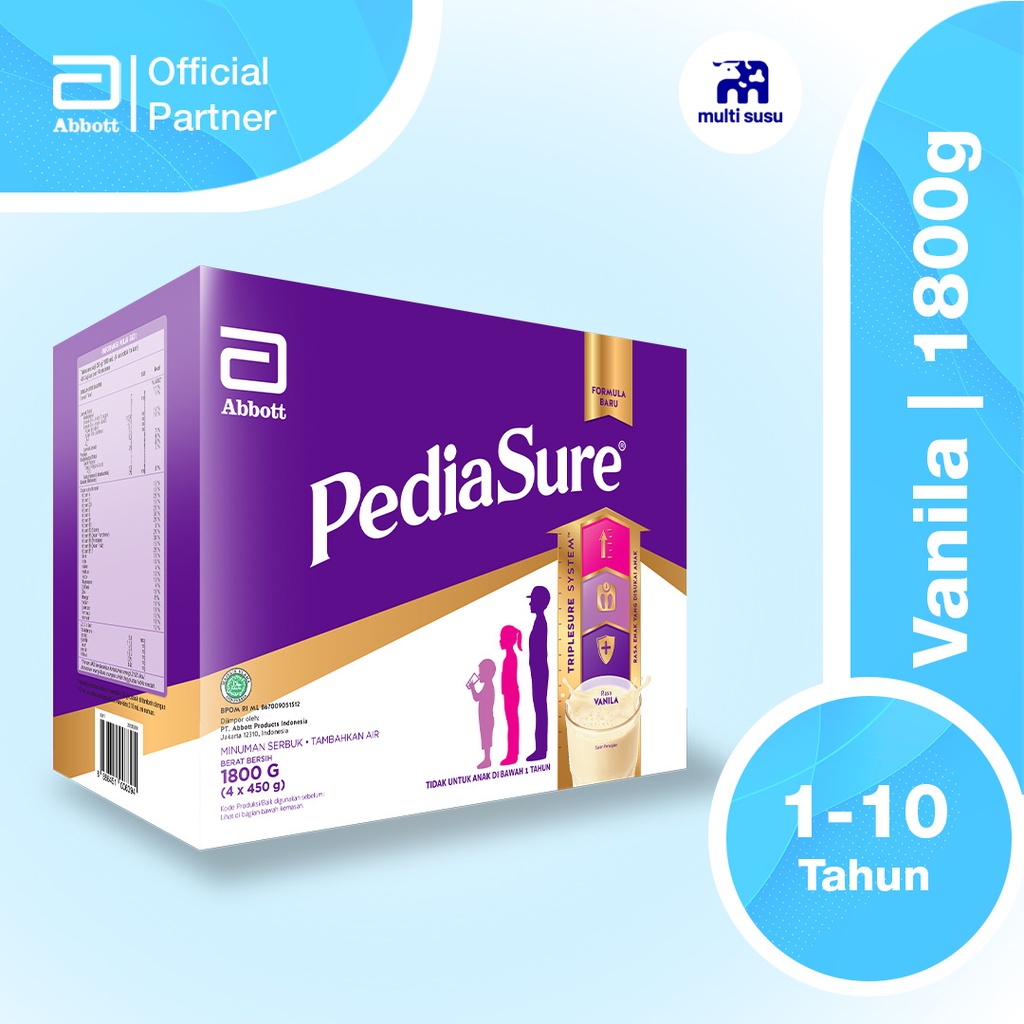 Jual Susu Pediasure Triplesure Vanila 1800 gram ( 1 - 10 Tahun ) - Formula Pertumbuhan | Shopee ...