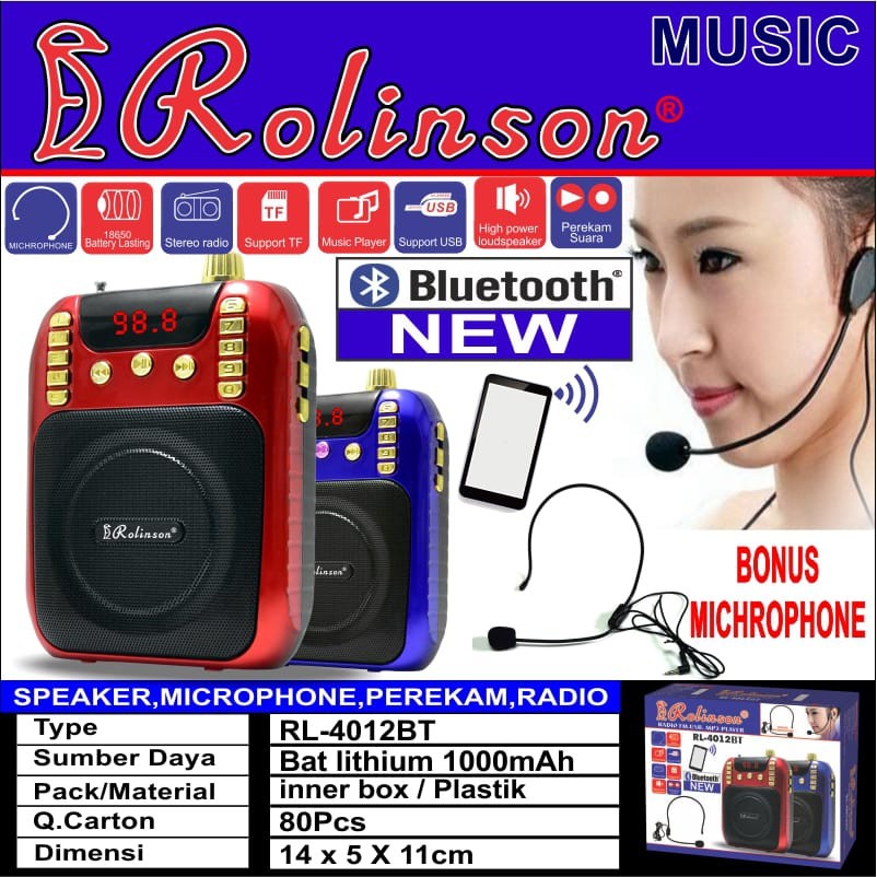 Jual Portable Audio WaistBand MIC ROLINSON RL- 4012 / digital radio ...