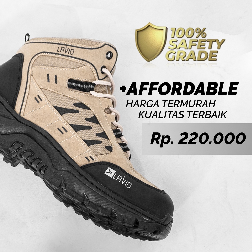 Jual Lavio Sepatu Safety Pria Ujung besi Boots High Premium Quality ...