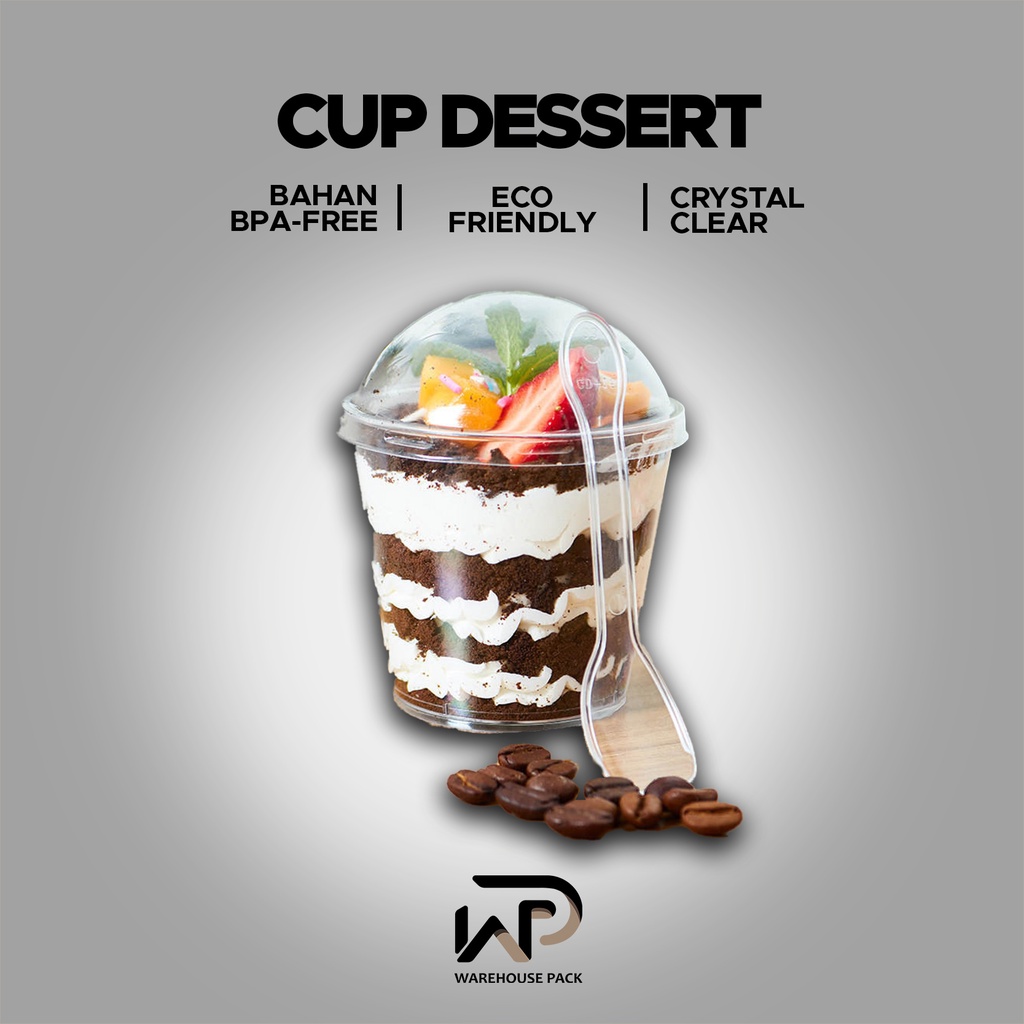 Jual ( 10 Pcs ) Cup Dessert Bulat + Tutup | Gelas Cup Puding Bulat ...