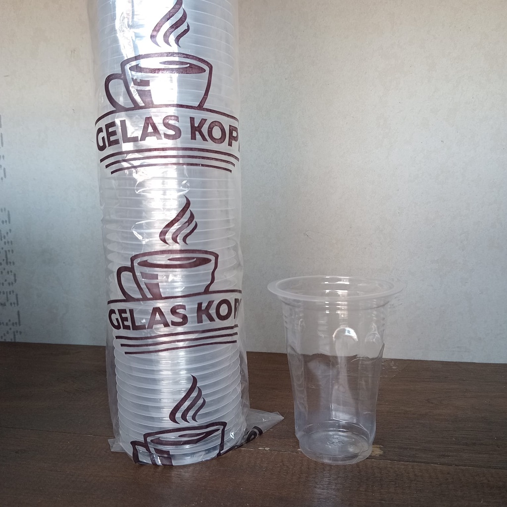 Jual GELAS PLASTIK KOPI 220 ML - 1 DUS 40 TOROS / GELAS PLASTIK KOPI BENING | Shopee Indonesia