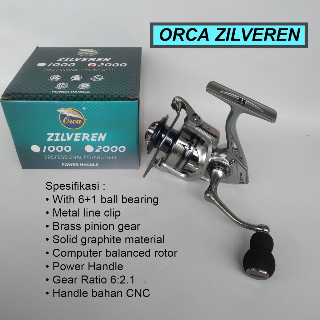 Jual Reel Spinning Orca Zilveren Ukuran 1000 2000 3000 5000 Rell ...