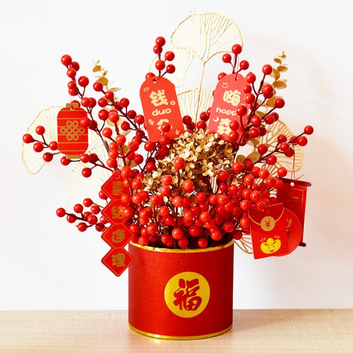 Jual ORNAMENT IMLEK VAS SET BUNGA IMLEK DEKORASI CHINES NEW YEAR VAS ...
