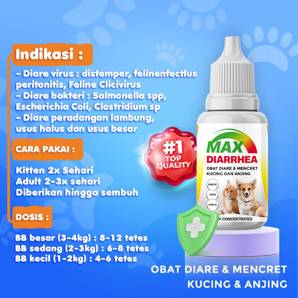 Jual (MAX) MAX DIARRHEA Obat diare mencret kembung pada kucing anjing ...