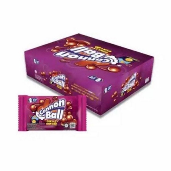 Jual Permen Coklat Kunyah Cannon Ball box isi 24 pcs | Shopee Indonesia
