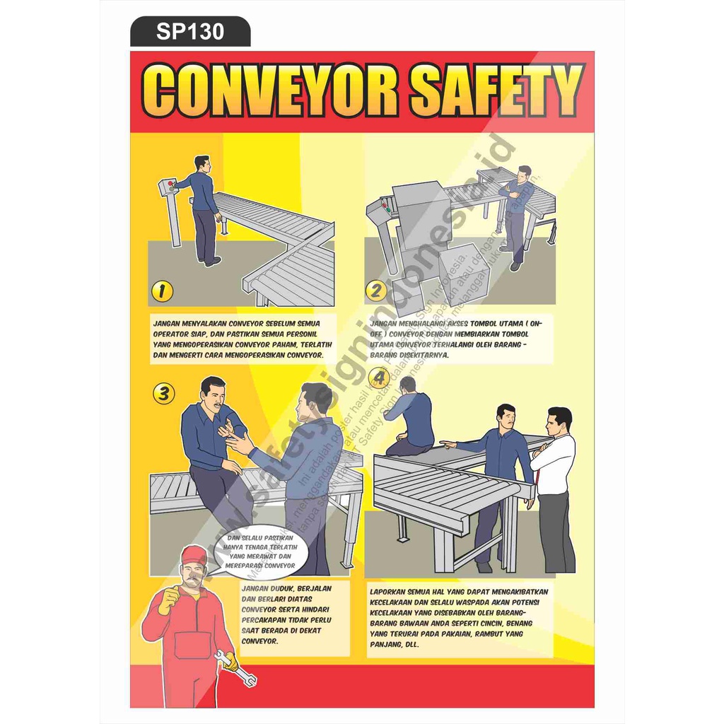 Jual SP130 Poster K3 Safety A2 - Konveyor Safety | Shopee Indonesia