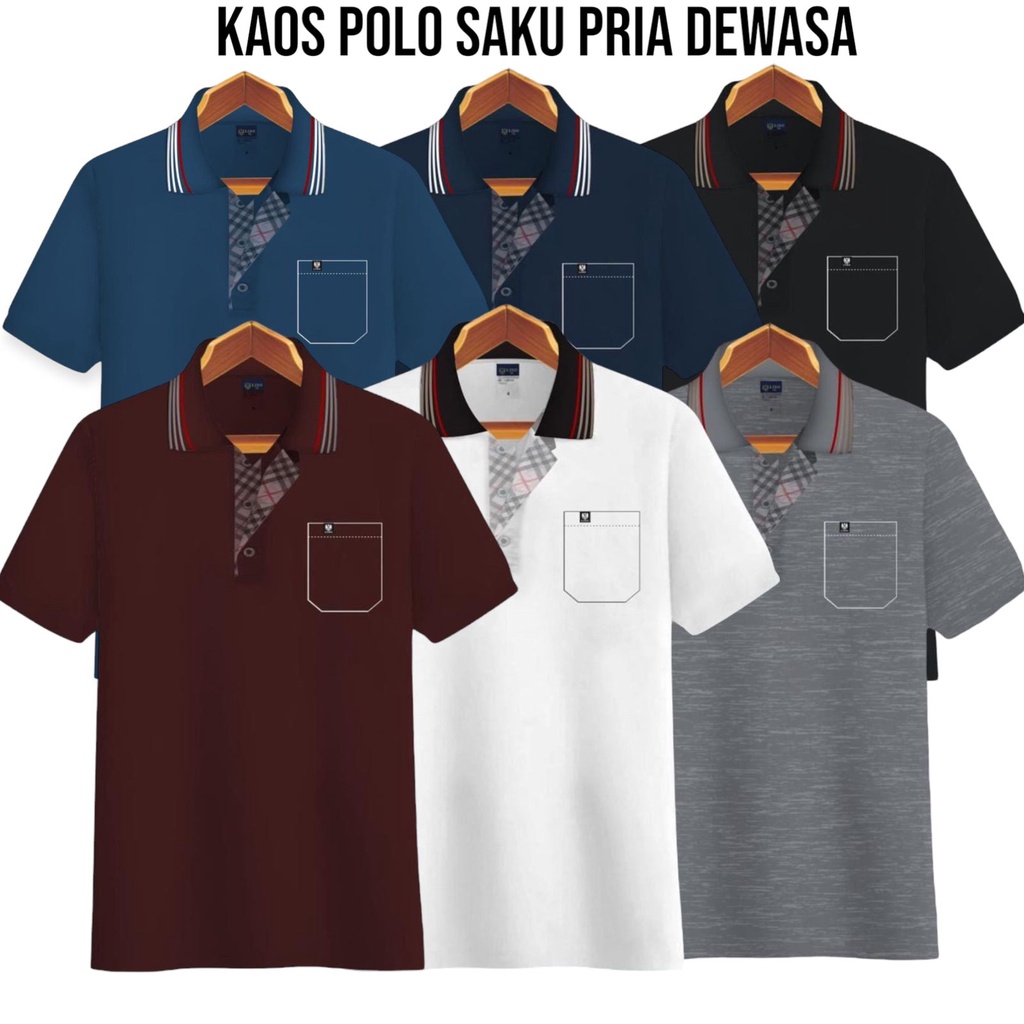 Jual DailyStore 21 - Kaos polo pria Saku dewasa | kaos kerah pria ...