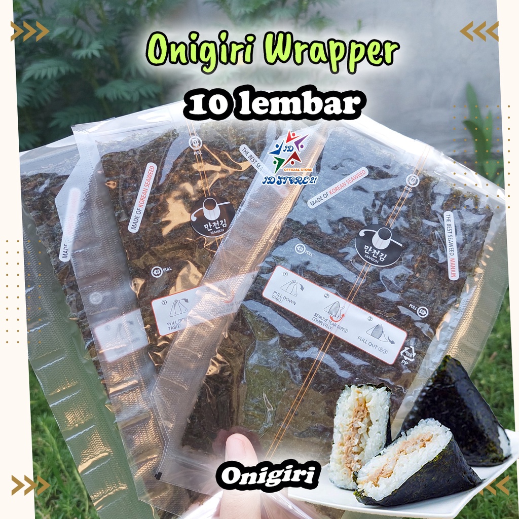 Jual ONIGIRI Wrapper MANJUN 10 / 20 Lembar Halal Lembar Rumput Laut ...