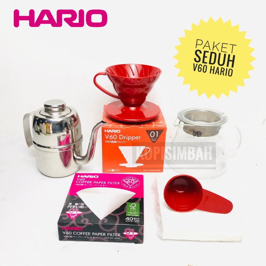 Jual Paket Brewing V60 HARIO Coffee Dripper & Paper Filter Alat Seduh Pembuat Kopi V 60 Pour ...