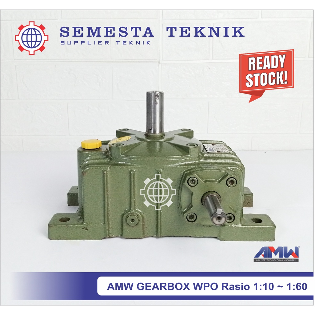 Jual AMW Gearbox Type WPO 60 Rasio 10-60 Lengkap Wormgear Speed Reducer ...
