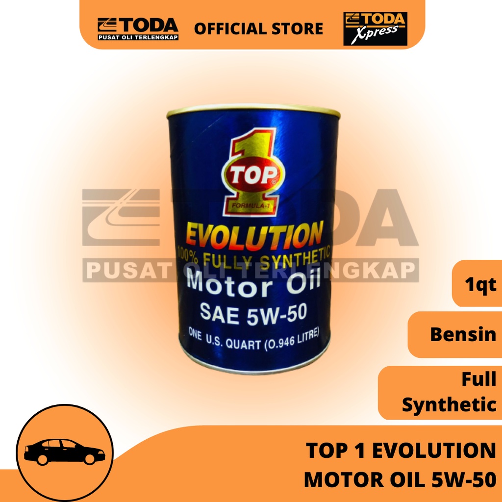 Jual Oli Top 1 Evolution Motor Oil SAE 5W-50 Full Synthetic 946ml ...