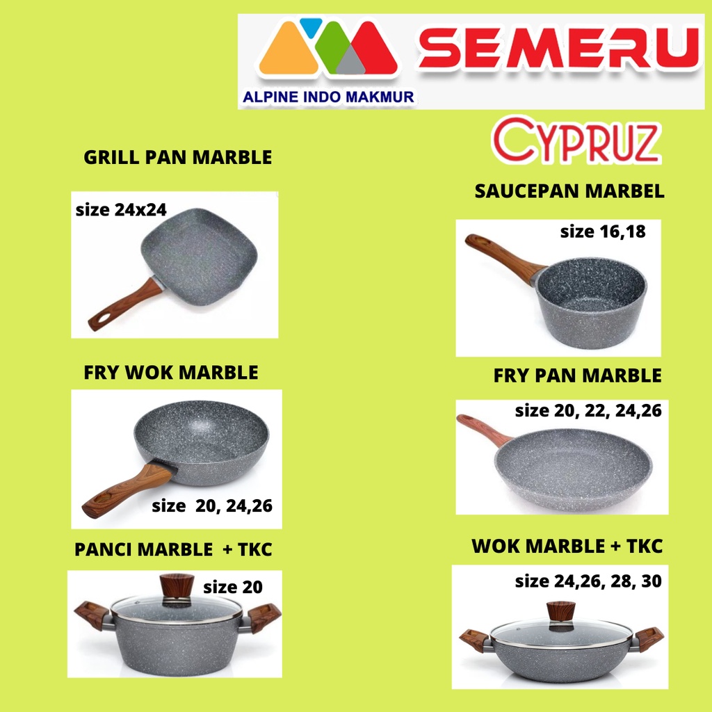 Jual Cypruz Marble Pan Set Variants Fry Pan Fry Wok Saucepan Panci ...