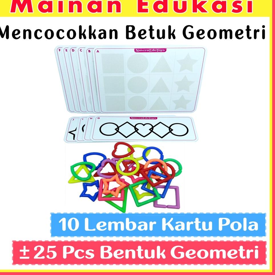 Jual Mainan Edukasi mencocokkan bentuk dan warna geometri / montessori ...