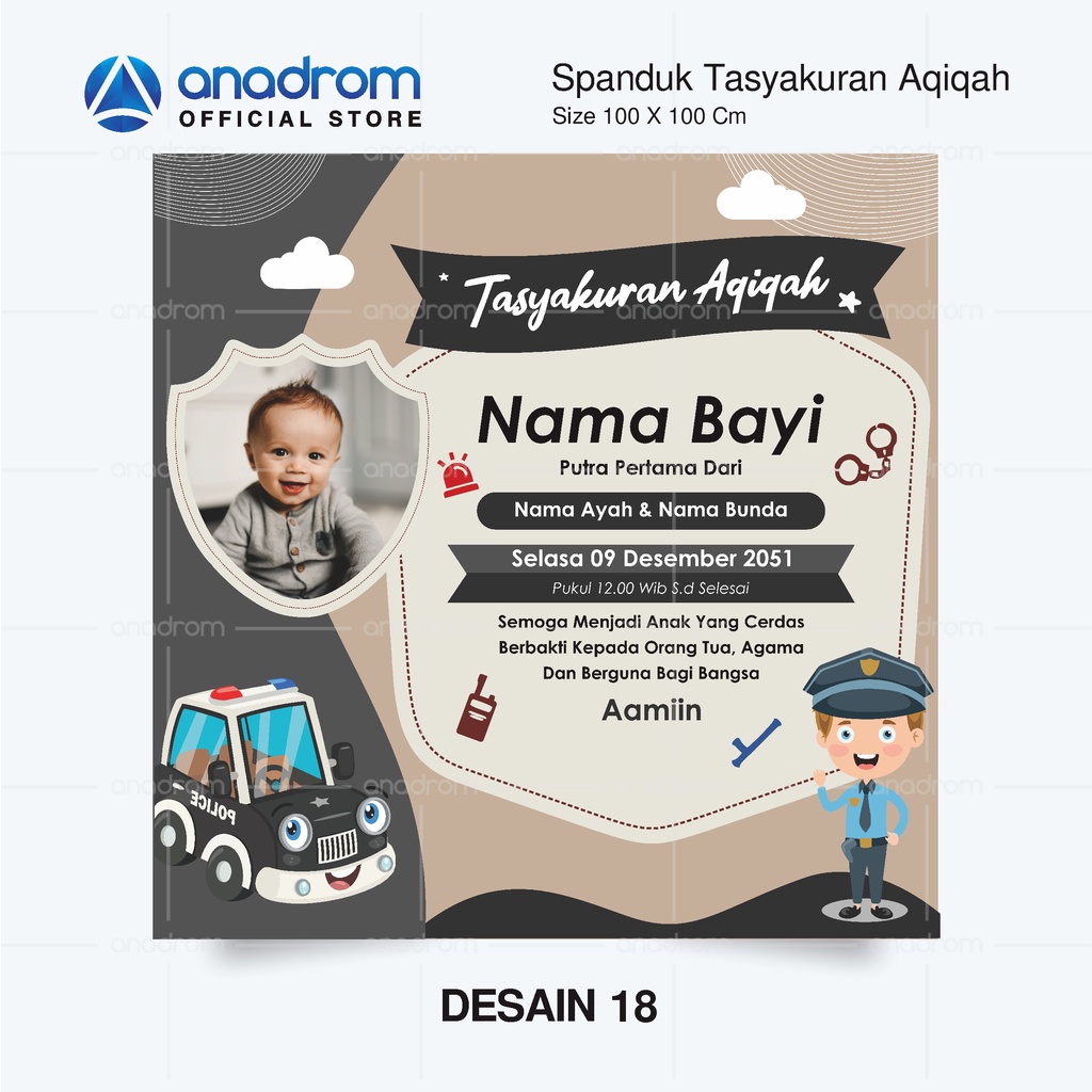 Jual Spanduk Tasyakuran Aqiqah Untuk Laki laki | Banner Aqiqah Custom ...