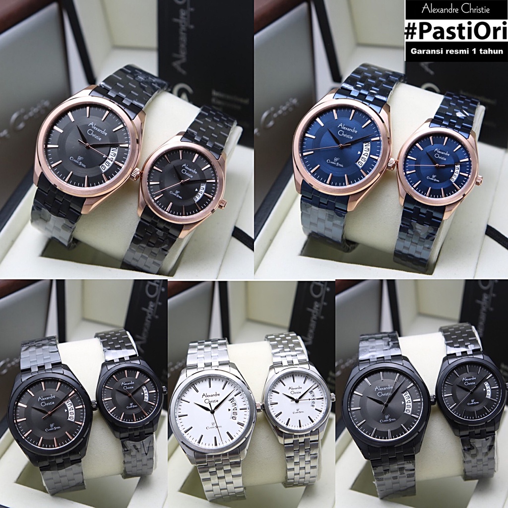 Jual JAM TANGAN COUPLE ALEXANDRE CHRISTIE AC 8674 ORIGINAL GARANSI ...