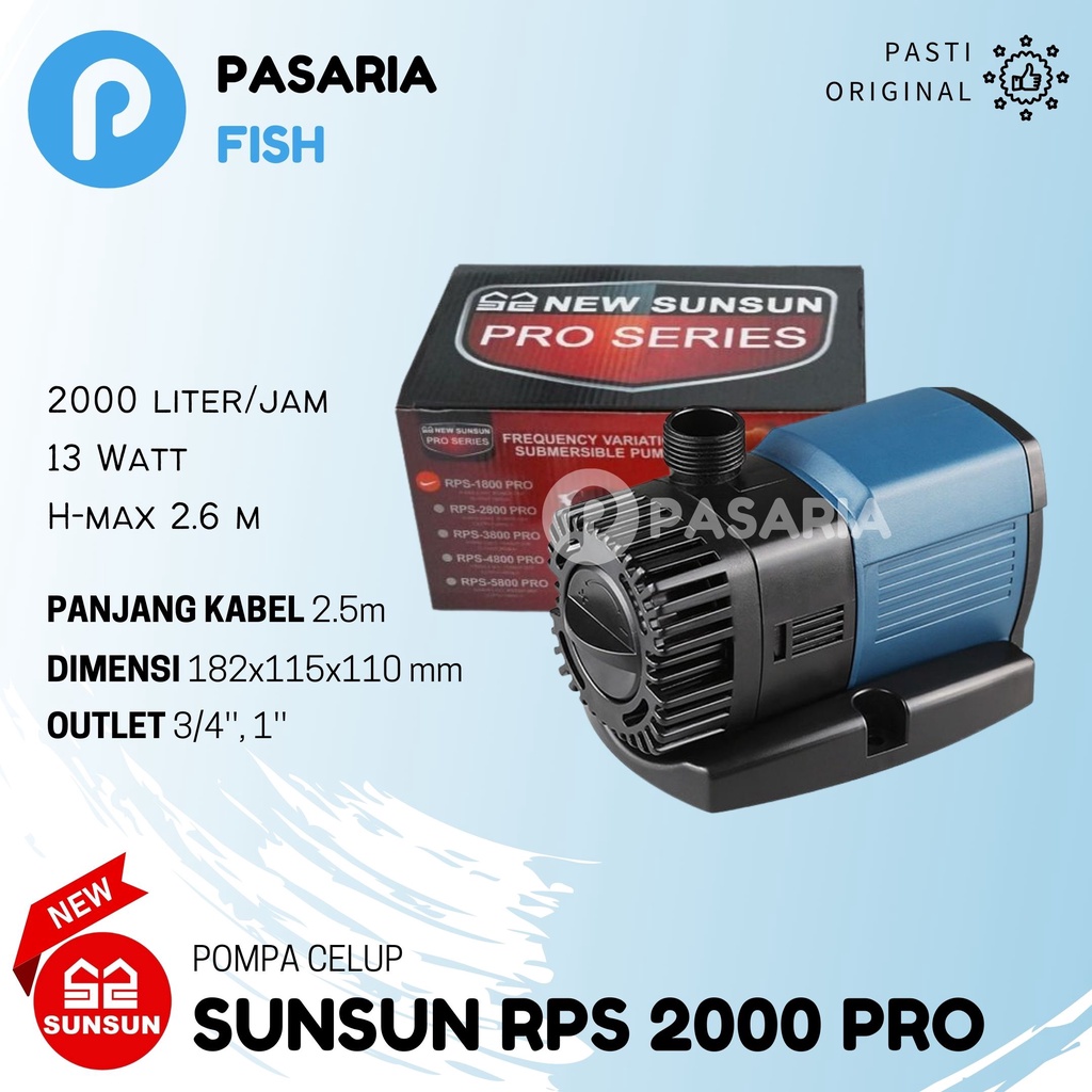 Jual NEW SUNSUN RPS2000/RPS 2000 PRO Pompa Celup Kolam Air Ikan ...