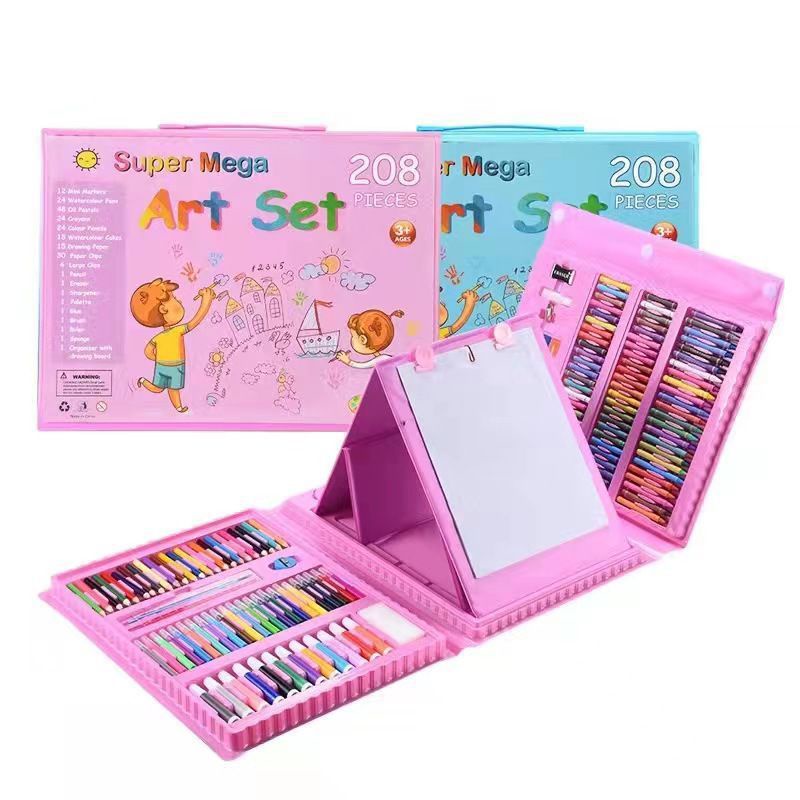 Jual Super mega art set 208pcs/crayon set lengkap | Shopee Indonesia