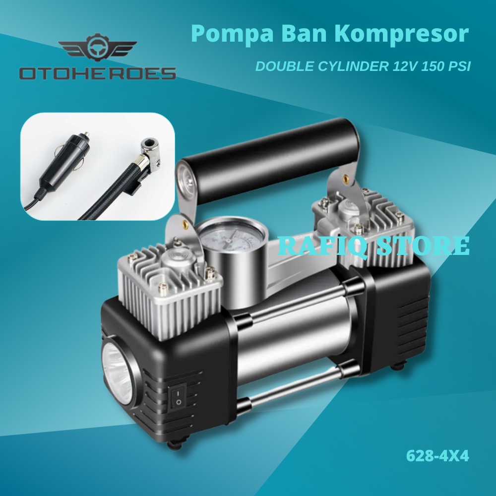 Jual Kompresor Pompa Ban Mobil Motor Compressor Double Cylinder 12V 150 ...