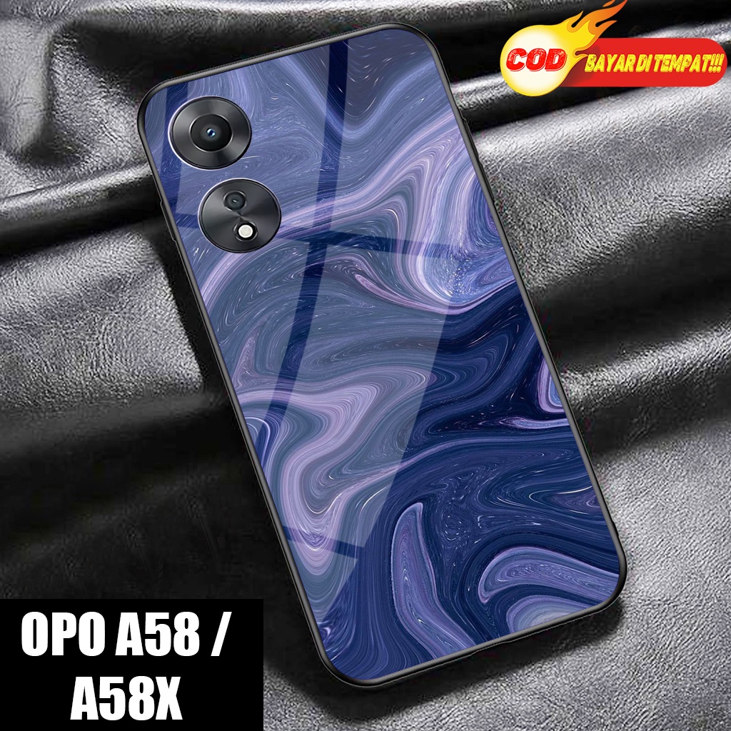 Jual Case Glosy OPPO A58 5G - MARBLE -Hardcase Glossy 2D -OPPO A58X ...