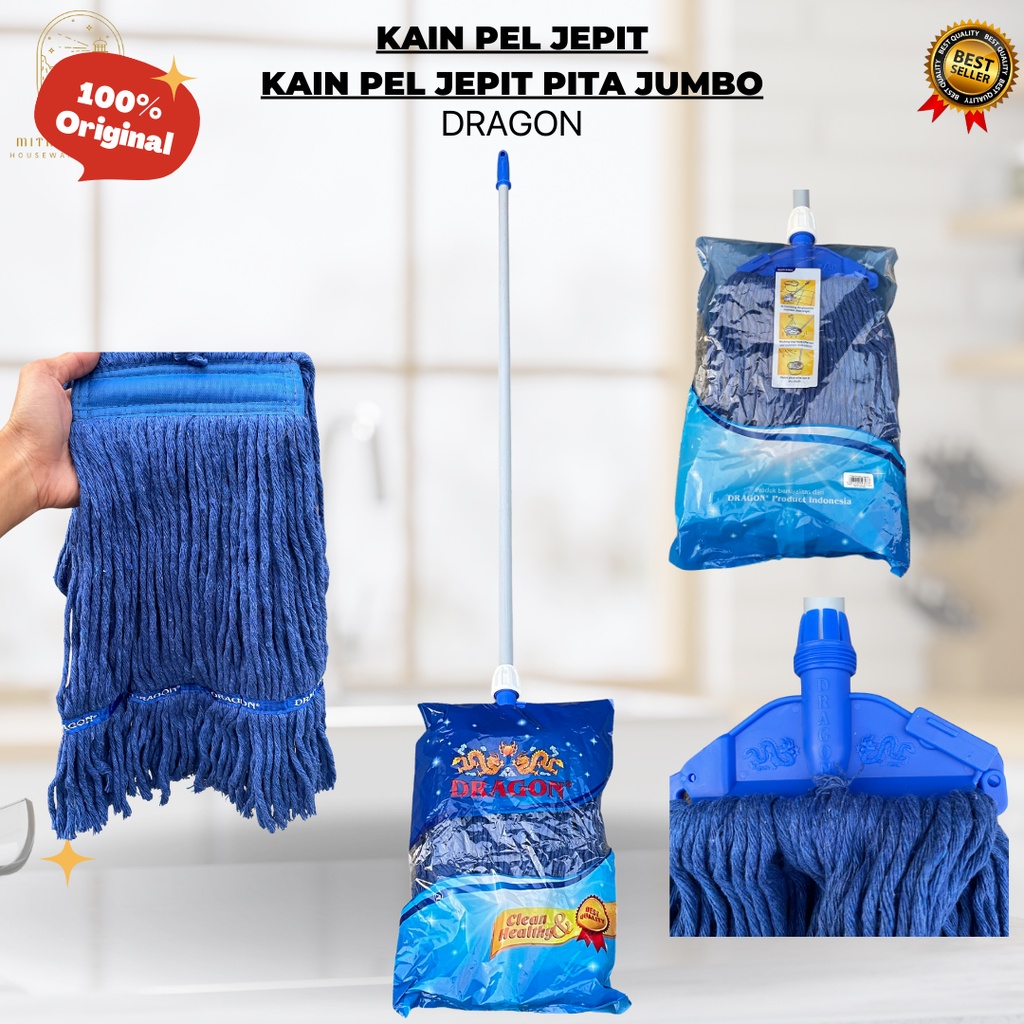 Jual DRAGON Mop Pel Jepit Pita Jumbo Alat Pel Lantai 135 cm Pembersih ...
