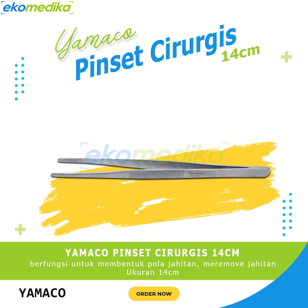 Jual Pinset Cirugis 14cm YAMACO YMC-327 Pinset Cirurgis / Tissue ...