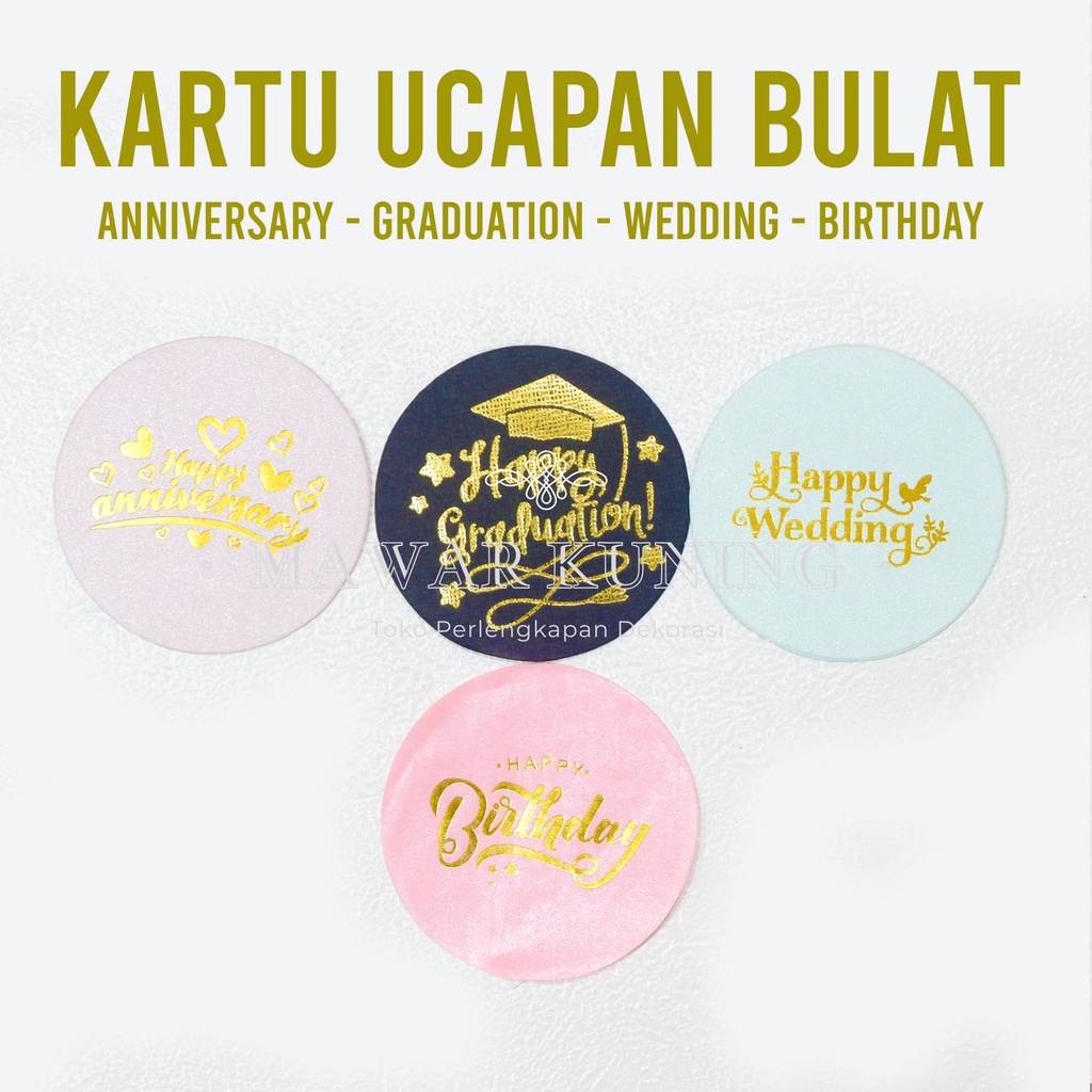 Jual [ Bulat ] Kartu Ucapan : Happy Anniversary - Happy Birthday ...