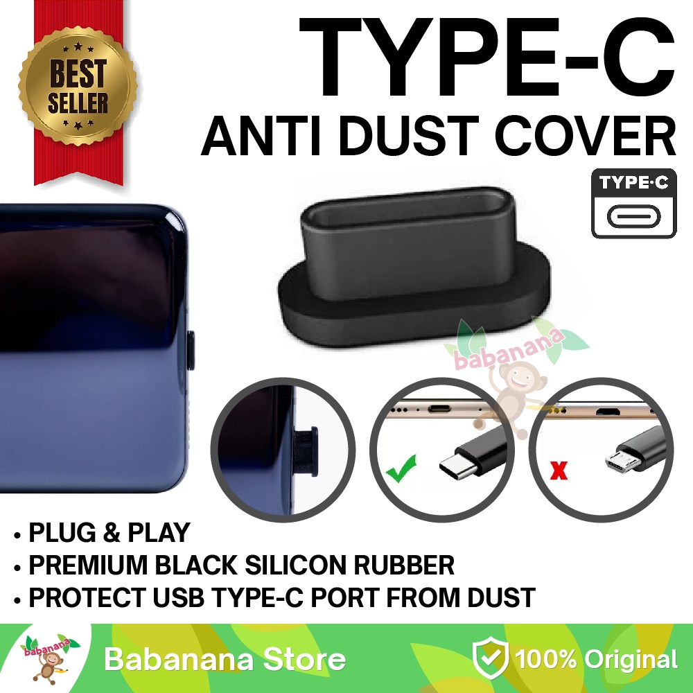 Jual Usb type C dust cover penutup anti debu rubber silicone laptop ...