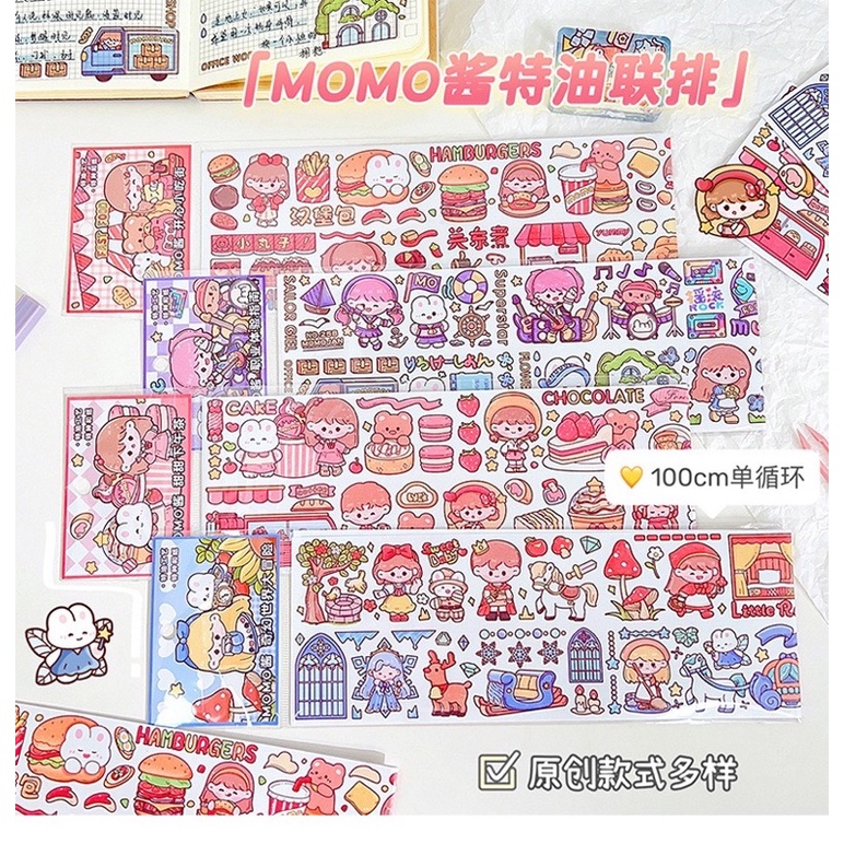 Jual Sticker momo aesthetic / sticker washi/ sticker diy / sticker ...