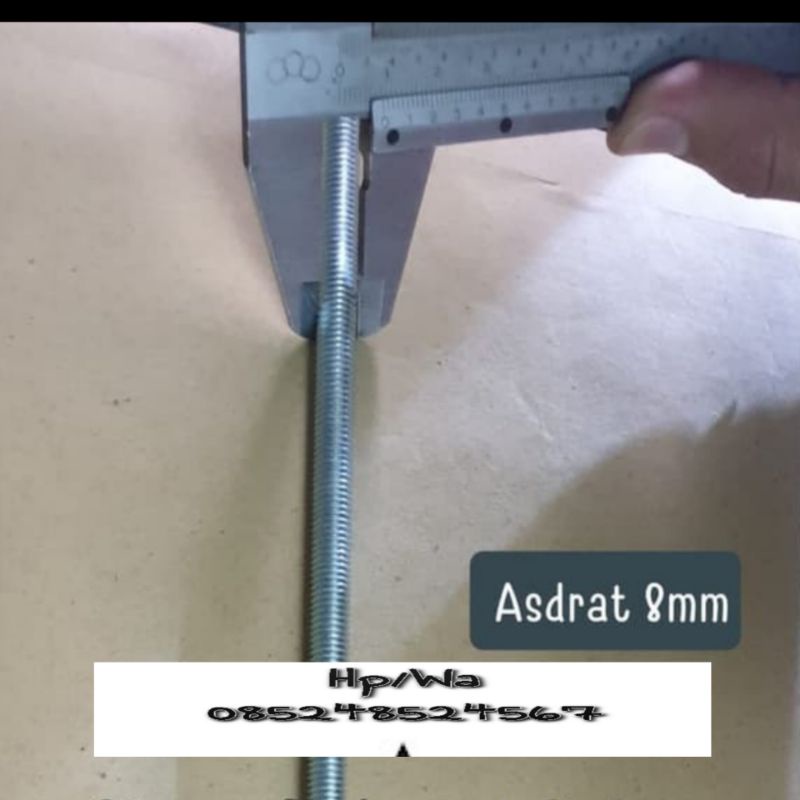 Jual Asdrat M8 (8 mm) / Longdrat M8 (8 mm) / Stud Bolt M8 (8 mm ...