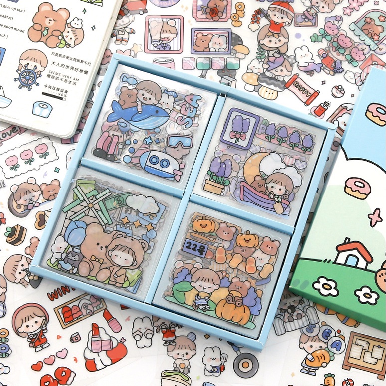 Jual 72 Lembar Stiker Box Aesthetic Edisi Dodo Girl 1 Box TLD80 ...