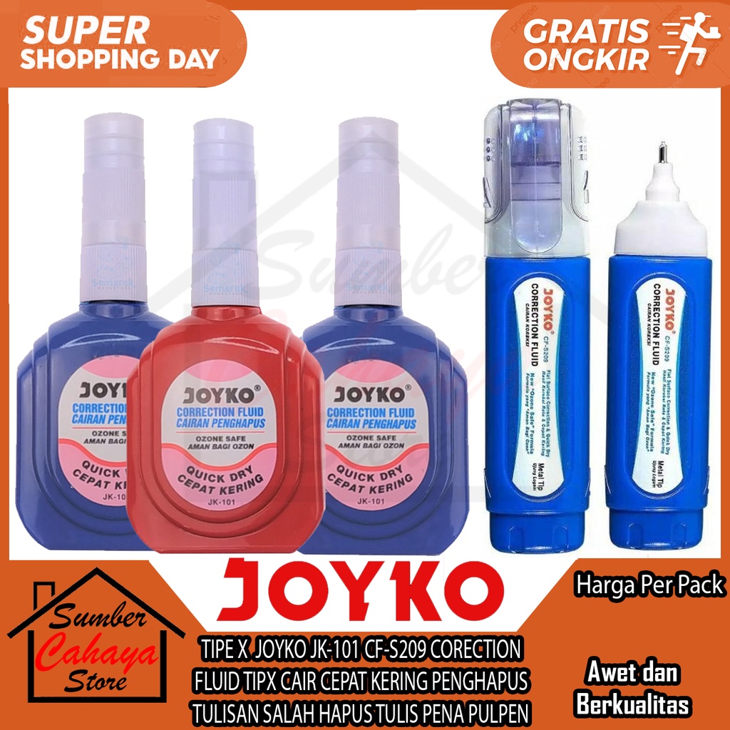 Jual TIPE X TIPE EX JOYKO JK-101 CF-S209 CORECTION FLUID TIPX CAIR ...