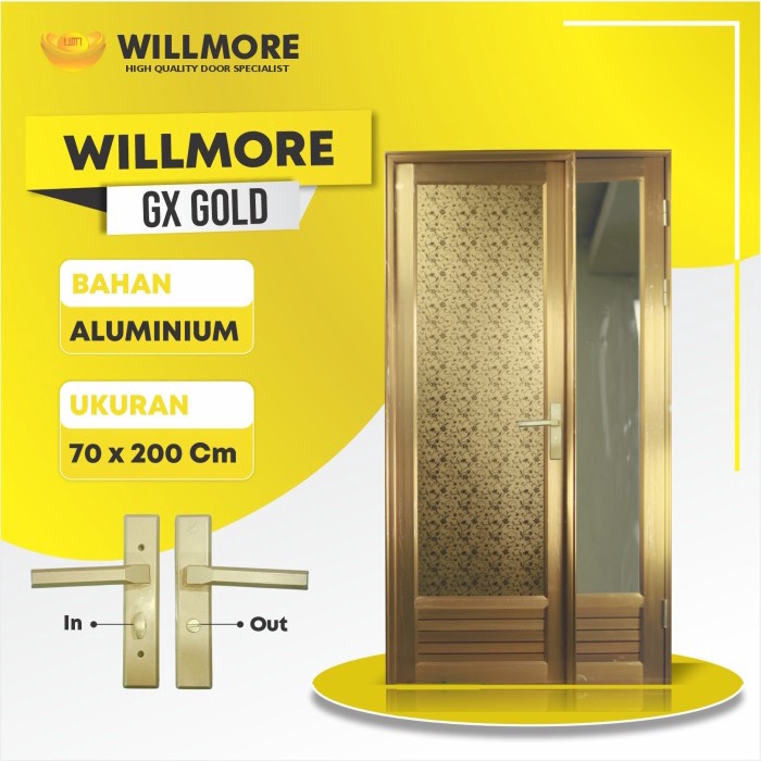 Jual Willmore Pintu Kamar Mandi C-GX Gold 70X200 | Shopee Indonesia