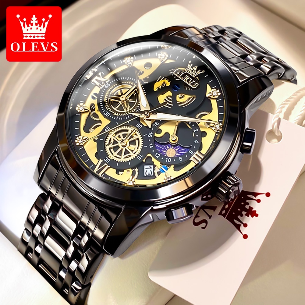 Jual OLEVS Jam Tangan Pria Anti Air Original Terbaru 2026 Stainless ...