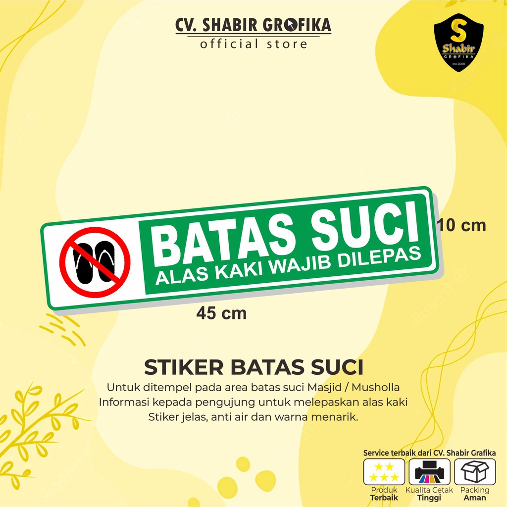 Jual COD STIKER BATAS SUCI (SENDAL - SEPATU) | Shopee Indonesia