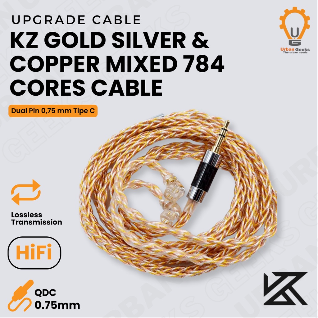 Jual KZ Upgrade Cable Gold Silver Mixed Wired | Shopee Indonesia