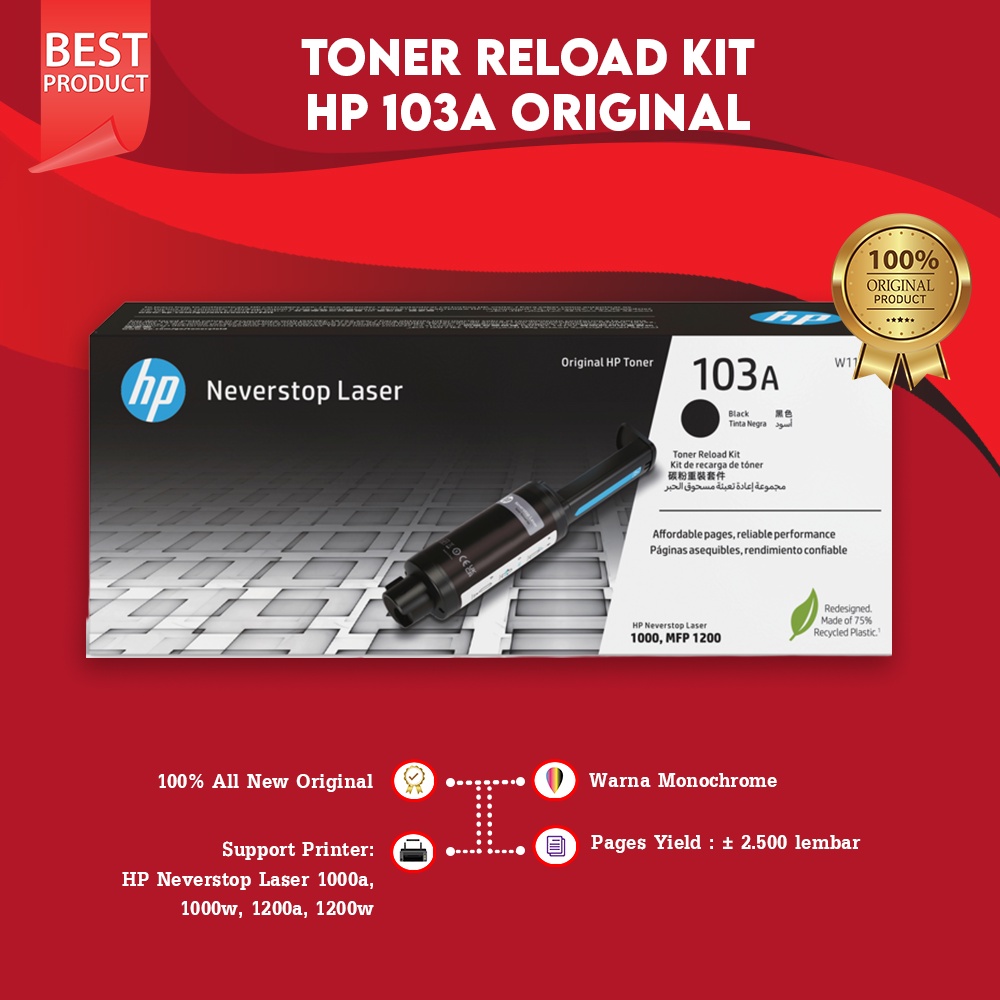 Jual HP Toner 103AD Dual Pack Single Pack Neverstop Cartridge 1000a ...