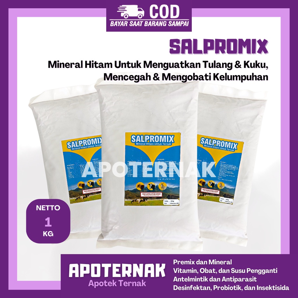 Jual SALPRO MIX 1 kg | Mineral hitam Sapi Pincang Lumpuh, Support Perbaikan Pertumbuhan Tulang ...