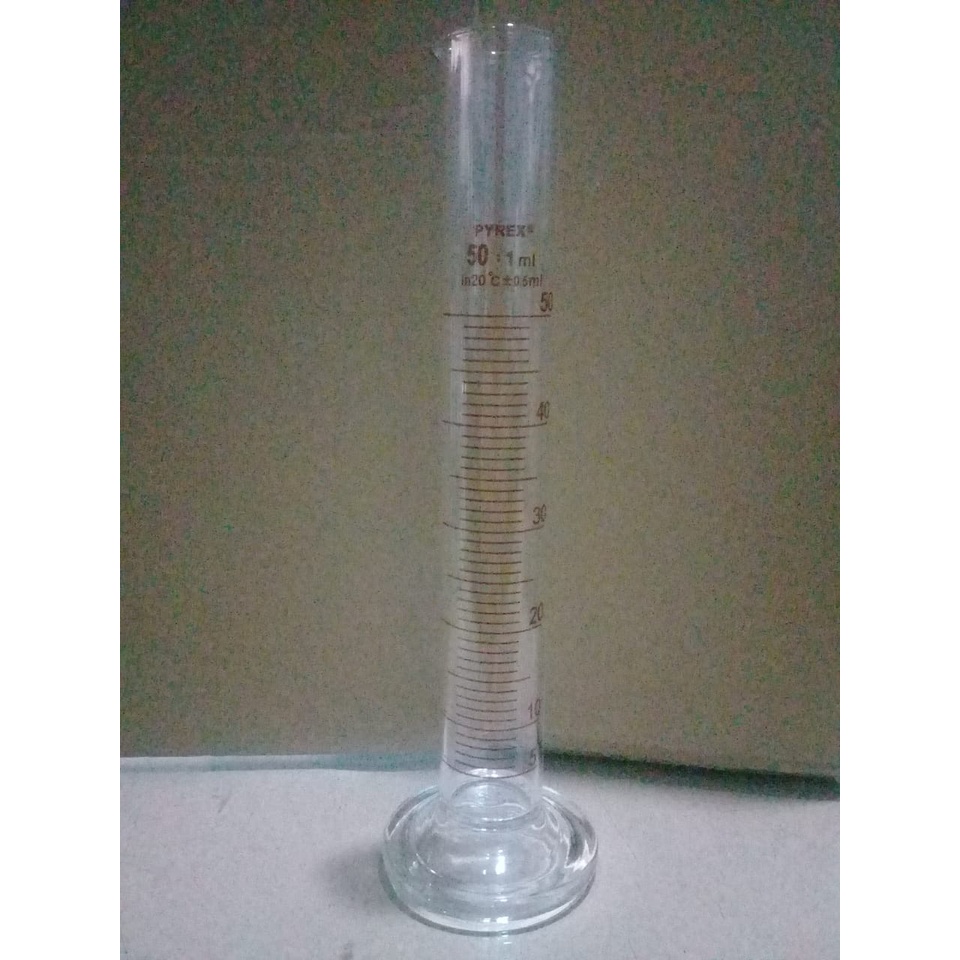 Jual MEASURING CYLINDER GELAS UKUR 50 mL Round base PYREX | Shopee ...