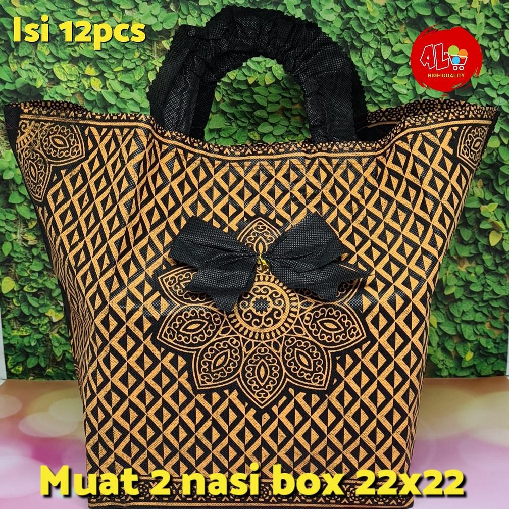 Jual 12Pcs Tas Kain Spunbond Pita Tebal Utk 2Dus Nasi 22X22 Box Hajatan Syukuran Parcel Goodie ...