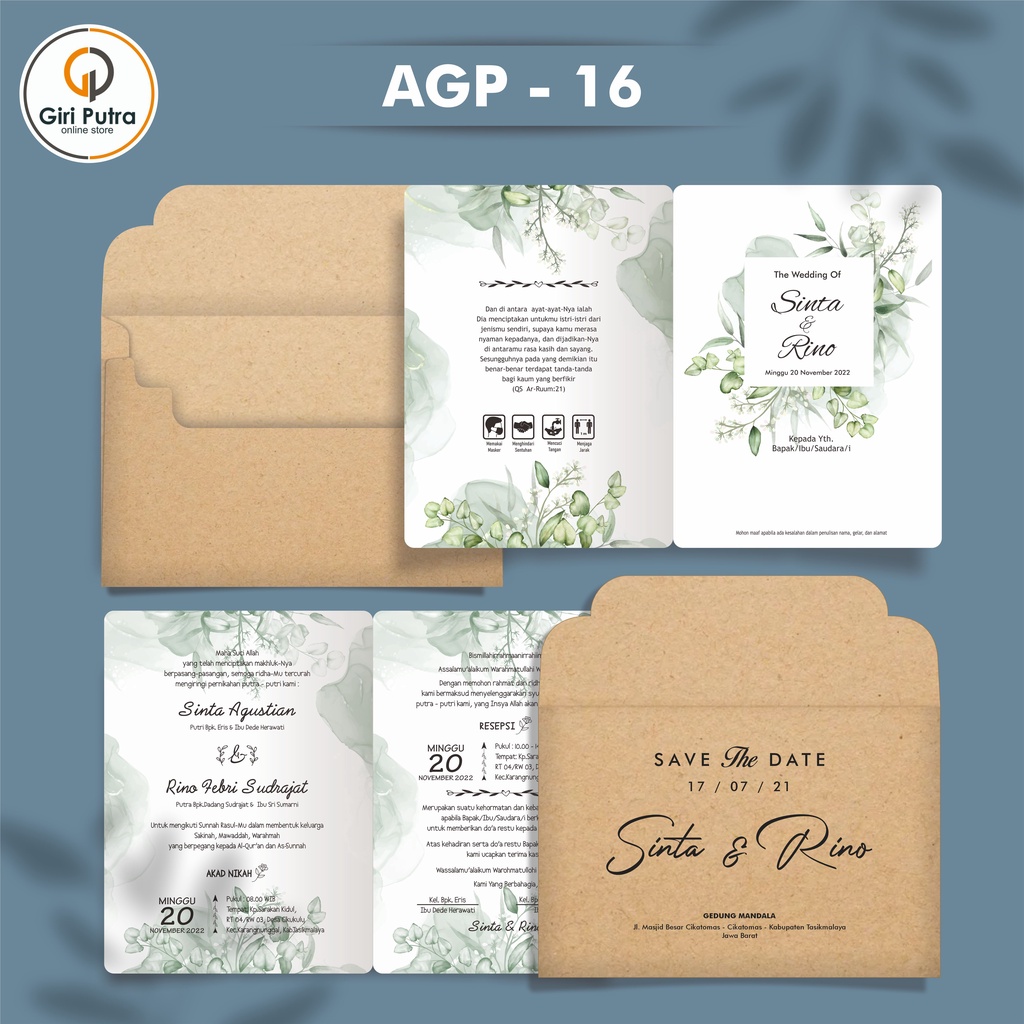 Jual UNDANGAN AMPLOP SOFTCOVER / UNDANGAN PERNIKAHAN / UNDANGAN AMPLOP ...