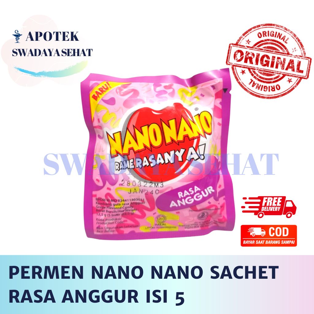 Jual PERMEN NANO NANO SACHET Isi 5 Varian Terlengkap Butir Permen Rasa ...