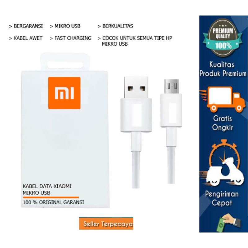 Jual Kabel Data Xiaomi Original Micro USB Fast Charging untuk Semua Tipe HP | Shopee Indonesia