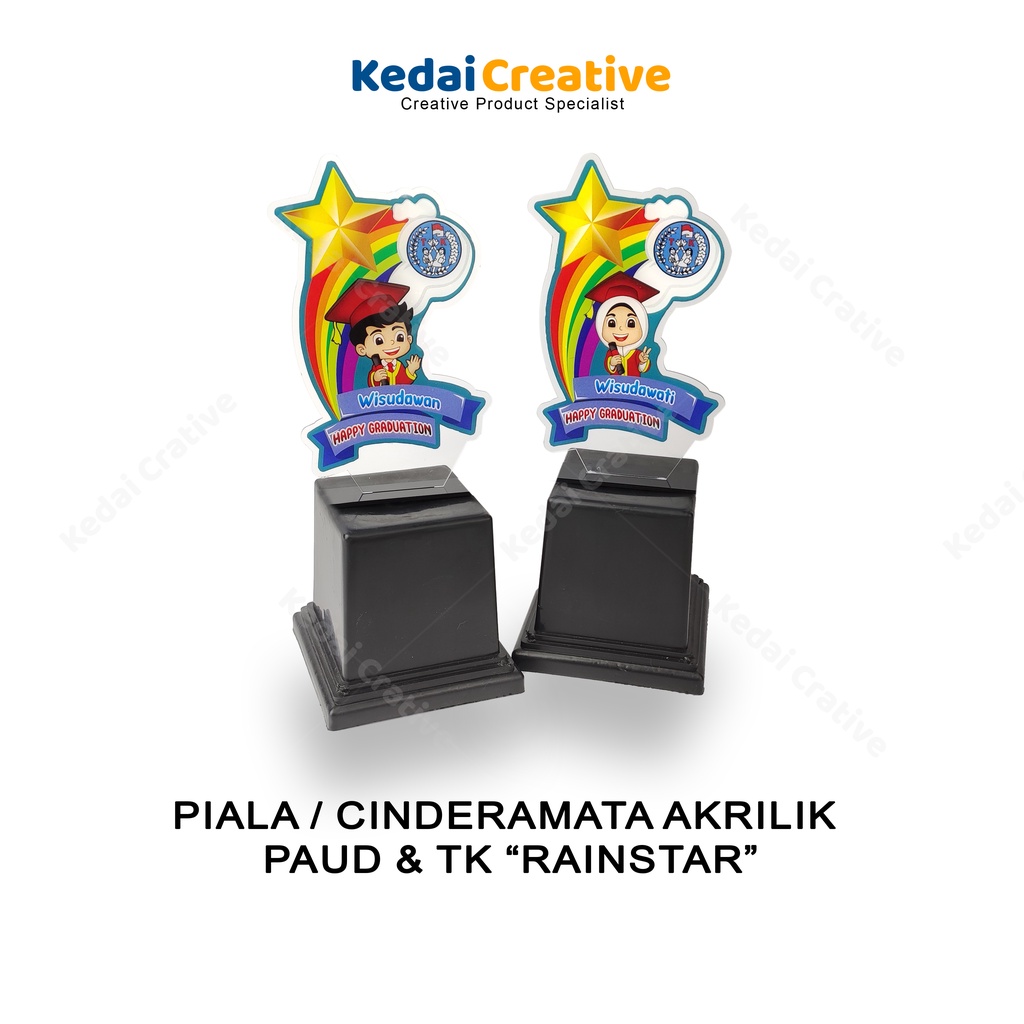 Jual Kedai Creative Piala Akrilik Model RAINSTAR Custom Logo Text ...