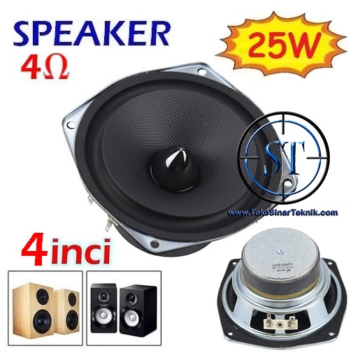 Jual Speaker HI-FI BOA 4Inch 25W Low Full Range Audio Speaker 4 Ohm 4 ...