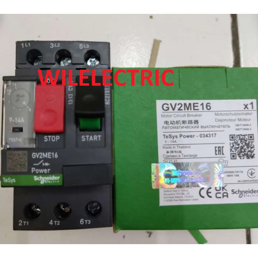 Jual Schneider Thermis Motor Circuit Breaker GV2ME16 GV2ME 16 (9 - 14 A) | Shopee Indonesia
