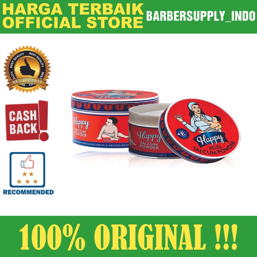 Jual Bedak Happy Talcum Powder 150 Gram Original Bedak Cukur Rambut ...