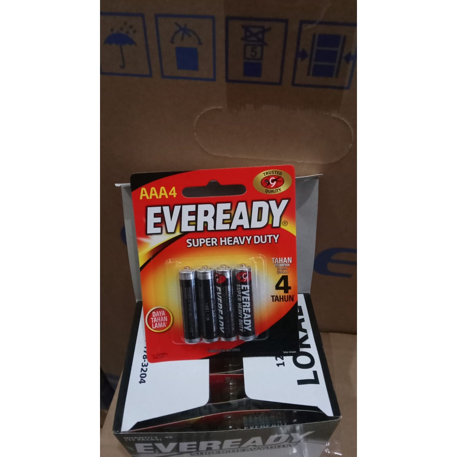 Jual Baterai Eveready Hitam AAA / A3 isi 4 Heavy Duty Batre New pack ...