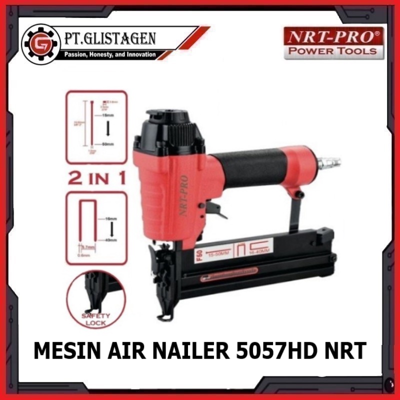 Jual Mesin Paku Tembak 2 in 1 Air Nailer Staples Gun Angin NRT PRO 5057 HD | Shopee Indonesia