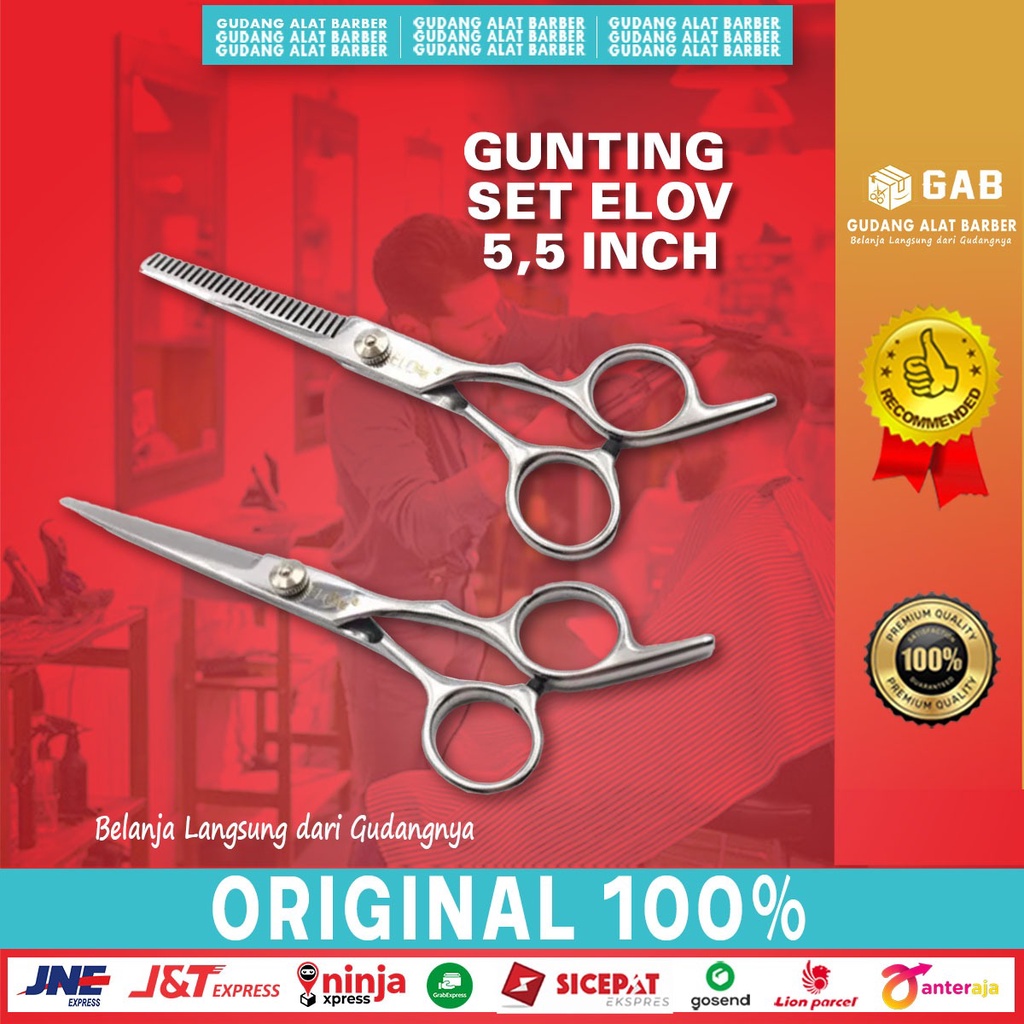 Jual Gunting Rambut Elov 5,5 inch Alat Potong Rambut Salon Barbershop ...
