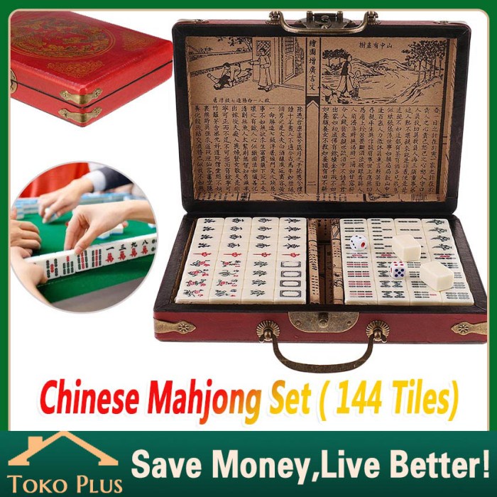 Jual @#@#@#] mahjong set mini Portable Mahyong board game Dengan Tempat ...